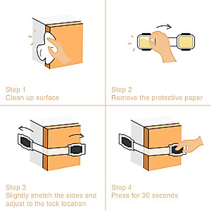 Child Safety Locks, Baby Proofing Cabinet Latches, Dual Button, Drawers, Cupboard, Extra Easy Install (2 Pack)