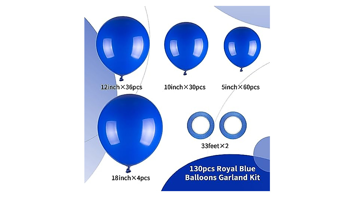 130pcs Royal Blue Balloon Garlands for Celebrations