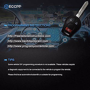 ECCPP Replacement fit for Uncut 315MHz Keyless Entry Remote Key Fob for Infiniti/Series CWTWB1U751A CWTWB1U816A (Pack of 2)