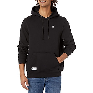 LRG Men's Hooded Pullover Sweatshirt with Logo, Black, Small