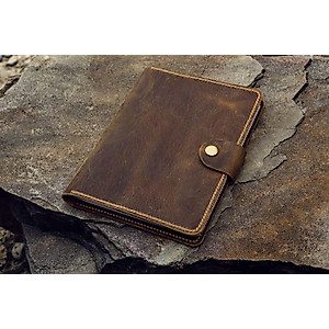 Personalized vintage rhodia leather cover distressed leather cover for rhodia wirebound meeting notebook A5+ NRA5P05S