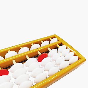 DMHMXZ Abacus，Soroban, Abacus for Adults, Professional 13 Column Abacus for Math with Reset Button，Digits and Educational Learning Tool （9.8 inch）
