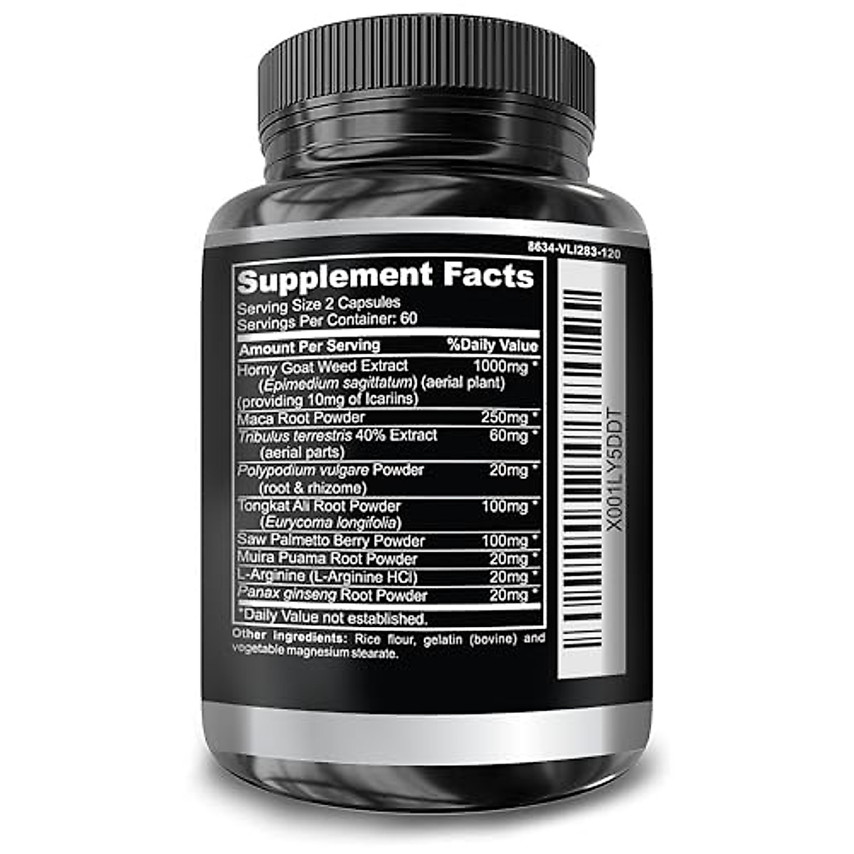 Super Strength 1590mg Horny Goat Weed 120 Capsules With Maca Arginine & Ginseng - Naturally Boost your Health, Workout Performance, Endurance & Energy, Joint Health For Men & Women (120C)