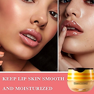 Lip Balm Honey Pot,Honey Lip Balm,Hydrating & Prevention Dry and Cracked Sleeping Lip Mask Lip Scrubs Exfoliator & Moisturizer With Applicator Lip Care Products for Dry Lips