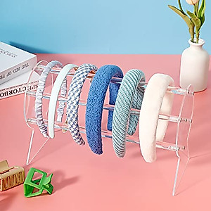 YFEEN 2 Pack Acrylic Disney ear holder Headband Holder,Headband Organizer Display Stand,Jewelry Display Riser Hair Claw Clips Holder for Girl Women Gifts