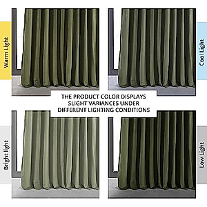 HPD Half Price Drapes Signature Blackout Velvet Curtains 96 Inches Long Extra Wide Heat & Full Light Blocking Blackout Curtain for Bedroom and Living Room (1 Panel), 100W x 96L, Hunter Green