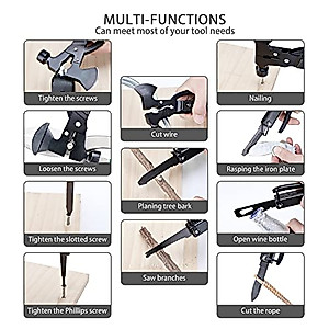 Multi-tool Axe Hammer, Upgraded 14 in 1 Portable Hatchet Tool with Sheath, Camping Survival Gear Kit Birthday Gifts Christmas Stocking Stuffers for Dad Father Grandpa Husband Son Boyfriend Him
