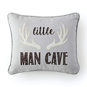 Levtex Baby Kids Little Man Grey, White, Deer, 5 Piece Toddler Bedding Set - Kids Bedding- Reversible Quilt, Fitted Sheet, Flat Sheet, Pillowcase, Decorative Pillow