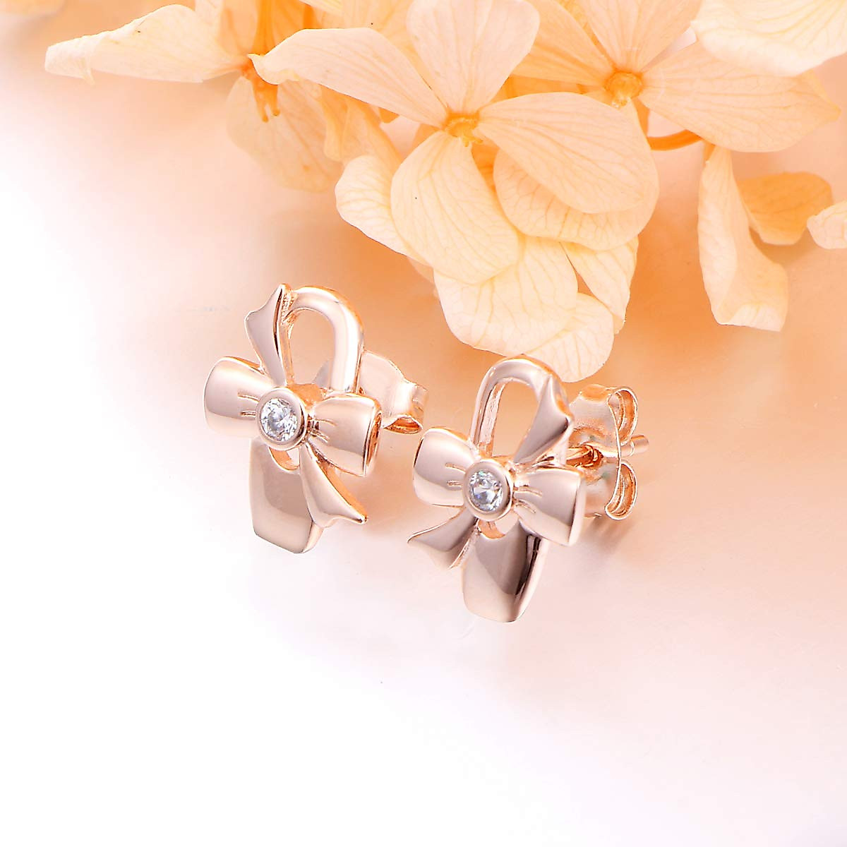 Ballet Dancer Stud Earrings 925 Sterling Silver CZ Rose Gold Plated Ballet Dancer Stud Earrings for Women Teen Daughter Ballerina Nickel Dance Graduates Jewelry