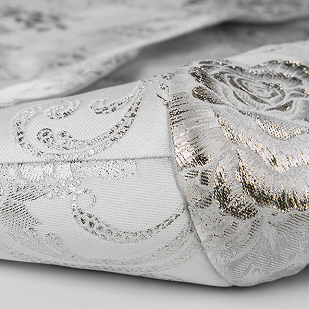 Mens Notched Lapel Dress Floral Suit Luxury Printed Slim Fit Stylish Blazer Casual Single Breasted Wedding Jacket (White,5X-Large)