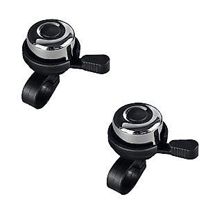 Emoly Bike Bell, 2 Pack Brass Mini Bicycle Ring Bell for Mountain Bike Road Bike Kid Bike Accessories (New, Black)