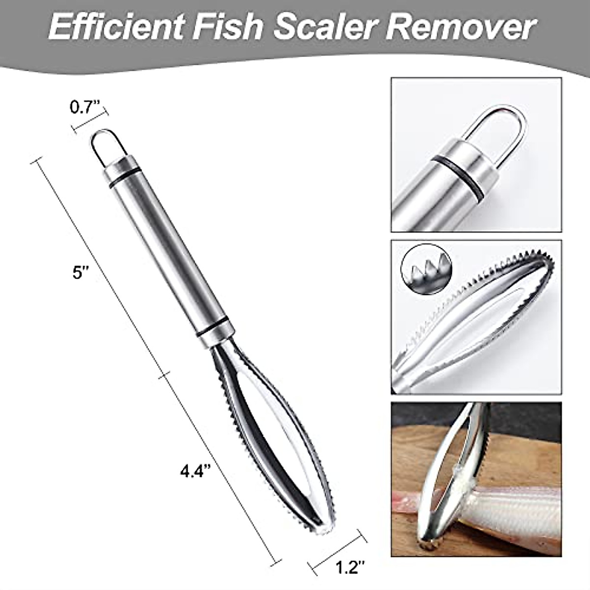 Jeslon Oyster Knife Set, Oyster Shucking Knives-Fish Scaler Remover-Slant Fish Bone Tweezers and Level 5 Protection Glove, Suitable for Oysters Lover, Much Safer Than Kitchen Knife