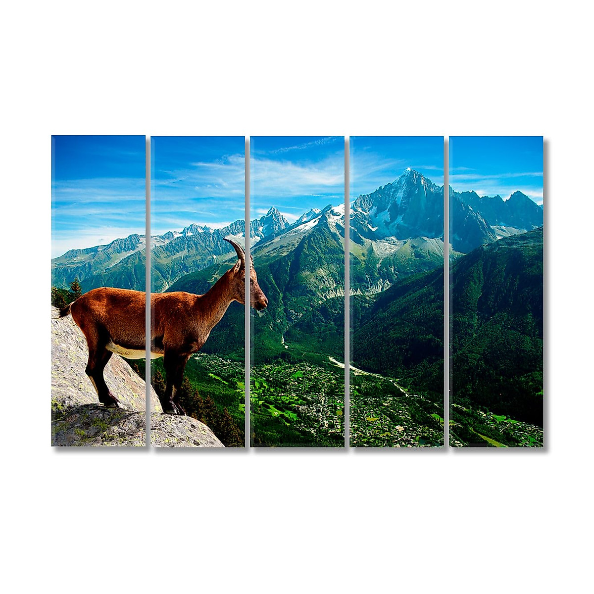 Mountain Goat Looks at Landscape Canvas Print 5 Panels / 36x24 inches