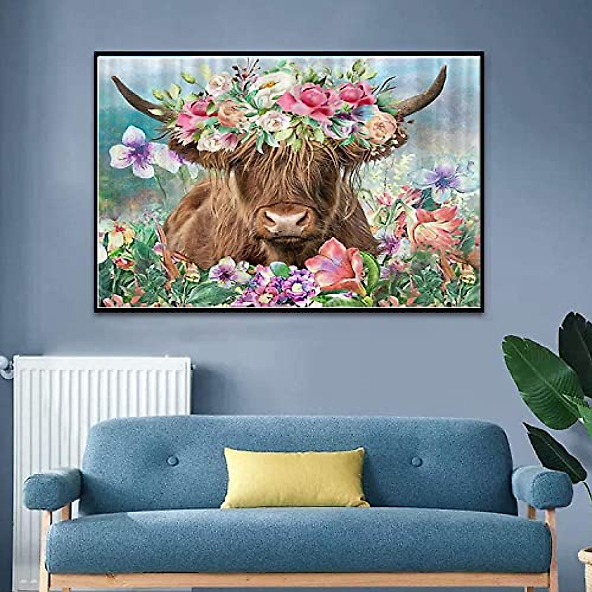 Clendo Paint by Number for Adults,Cow Numbers Adults Beginner, DIY Gift Canvas Painting Kits, 12X16 Inch Colorful Dinosaurs [Without Frame] (MT11179)
