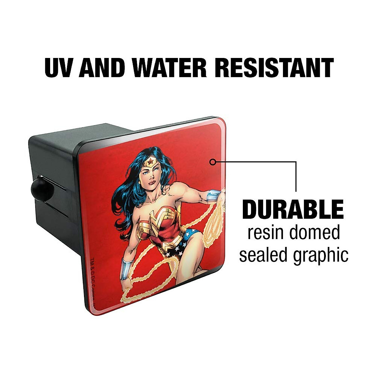 Wonder Woman Character Tow Trailer Hitch Cover Plug Insert