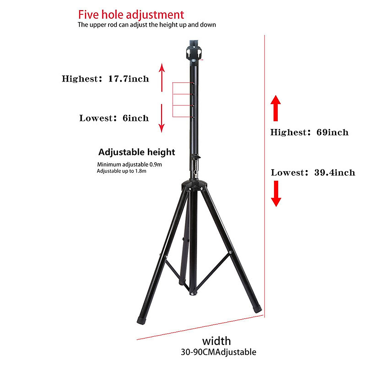 Missyou 3D Hologram Fan Stand with Multi-Function Base, Height 39.4 to 69 Inch, 150 Pounds Load-Bearing for A Variety of Hologram Fans