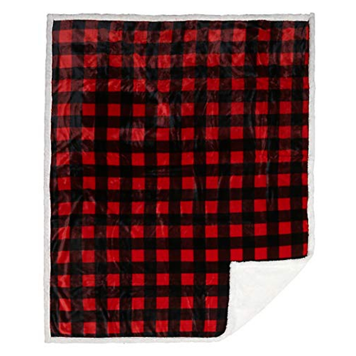 Carstens, Inc Lumberjack Red Plaid Plush Throw Blanket, 54" x 68"