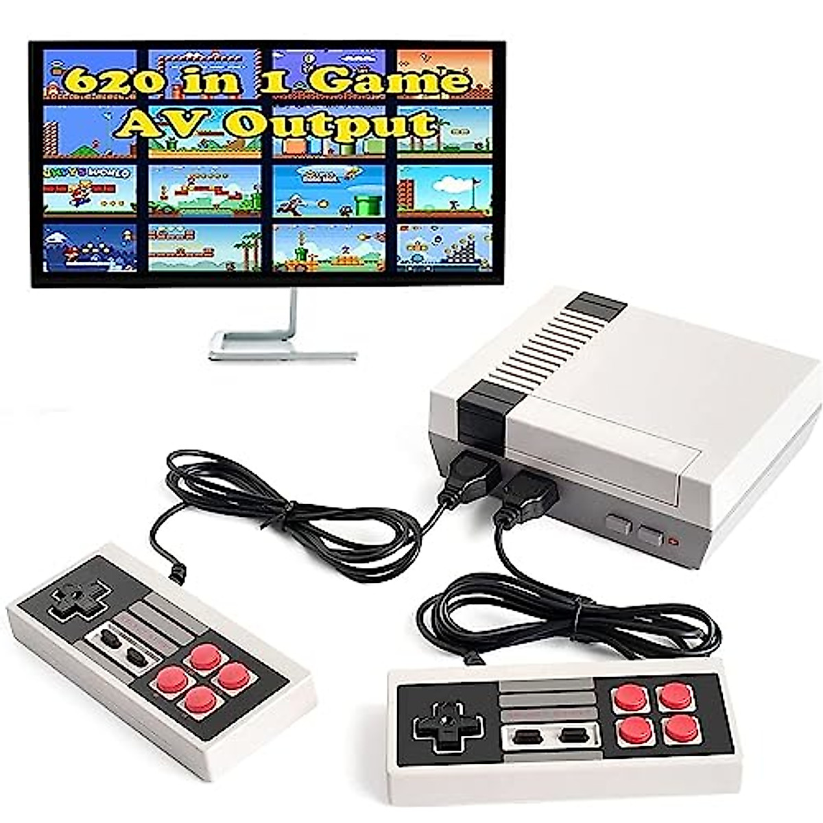Classic Edition Mini Retro Game Console,AV Output Plug & Play Classic Mini Video Games, Built-in 620 Games with 2 Classic Controllers, Birthday Gifts Choice for Children/Adults