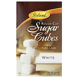 Roland Foods Rough Cut White Sugar Cubes, Specialty Imported Food, 35-Ounce Box [2 pack]