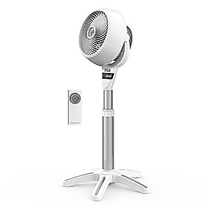 Vornado 6803DC Energy Smart Medium Pedestal Air Circulator Fan with Variable Speed Control, Ice White & 460 Small Whole Room Air Circulator Fan with 3 Speeds, 460-Small, White