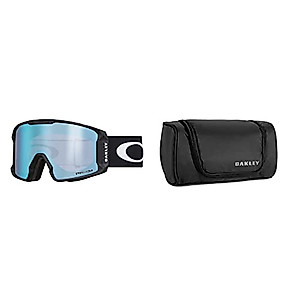 Oakley Line Miner Snow Goggle (Matte Black Frame/Prizm Sapphire Iridium Lens) with Large Goggle Soft Case