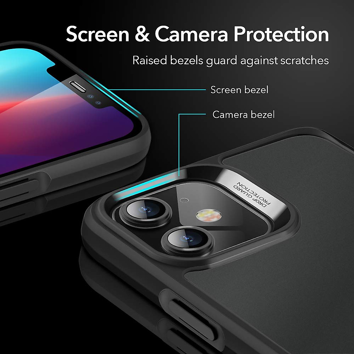 ESR Air Armor Designed for iPhone Mini Case [Shock-Absorbing] [Scratch-Resistant] [Military Grade Protection] Hard Polycarbonate + Flexible Polymer Frame for iPhone 2020 5.4" – Translucent Black