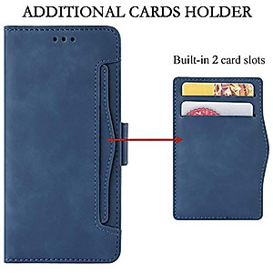 HualuBro OnePlus 8 Pro Case, Magnetic Full Body Protection Shockproof Flip Leather Wallet Case Cover with Card Slot Holder for OnePlus 8 Pro Phone Case (Blue)