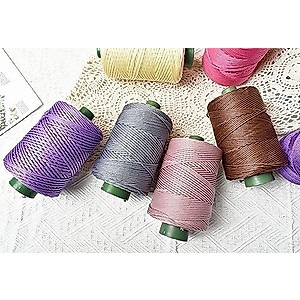 2Roll 200G 3mm Hollow Braided Polypropylene Rope,Lightweight Knitting Silk Thread,Bright Color Crochet Knit Yarn for Golf Courses, Trail Marking,Crowd Control,DIY Craft Projects