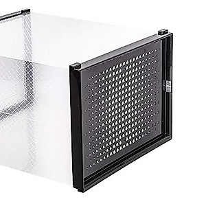 OnDisplay Clik Stackable Interlocking Shoe Box System (Medium Clear/Black, Set of 8)