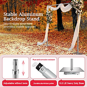 EMART Pipe and Drape Backdrop Stand Kit, Backdrop Stand Heavy Duty 10ftx10ft, Adjustable Metal Frame for Backdrop, Background Stand Backdrop for Wedding Birthday Party Banquet Decorations