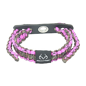 Ten Point Gear Realtree® Paracord Archery Bow Wrist Sling - 100% Full Grain Leather 550 Paracord (Pink Camo)