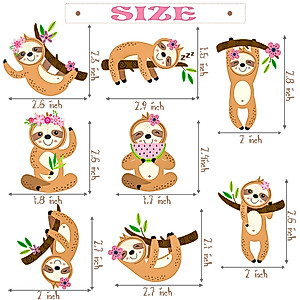 24pcs Sloth Cupcake Toppers Decorations Sloth Birthday Party Supplies Sloth Party Decorations for Kids Girls Sloth Theme Cute Animal Theme Birthday Party Wedding Baby Shower Supplies