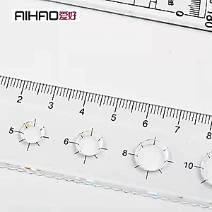 kmobruzy 4Pcs Math Geometry Tool Set Includes Plastic Clear Ruler Protractor Ruler for School Office-Home Supplies Ruler Measuring Tool