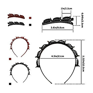 SHUNMEIL 6PCS Double Bangs Hairstyle Hairpin with clips Woven Large Real Accessories for Hair Hairstyle Pin band Hollow Layer Plait Perfect Head Headband Hair Bands (Black2Brown2pin2)