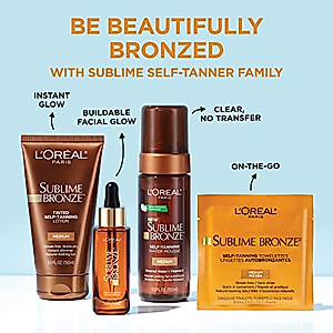 L'Oreal Paris Sublime Bronze Self Tanning Facial Drops with Hyaluronic Acid, Gradual Tan, Fragrance-Free, 1 fl. Oz