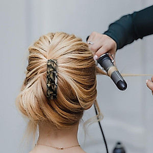 Elcoho 6 Pack Retro Large Hair Barrettes Simple Automatic Hair Clip French Clip Barrettes for Women Ladies, 6 Colors (Colors D)