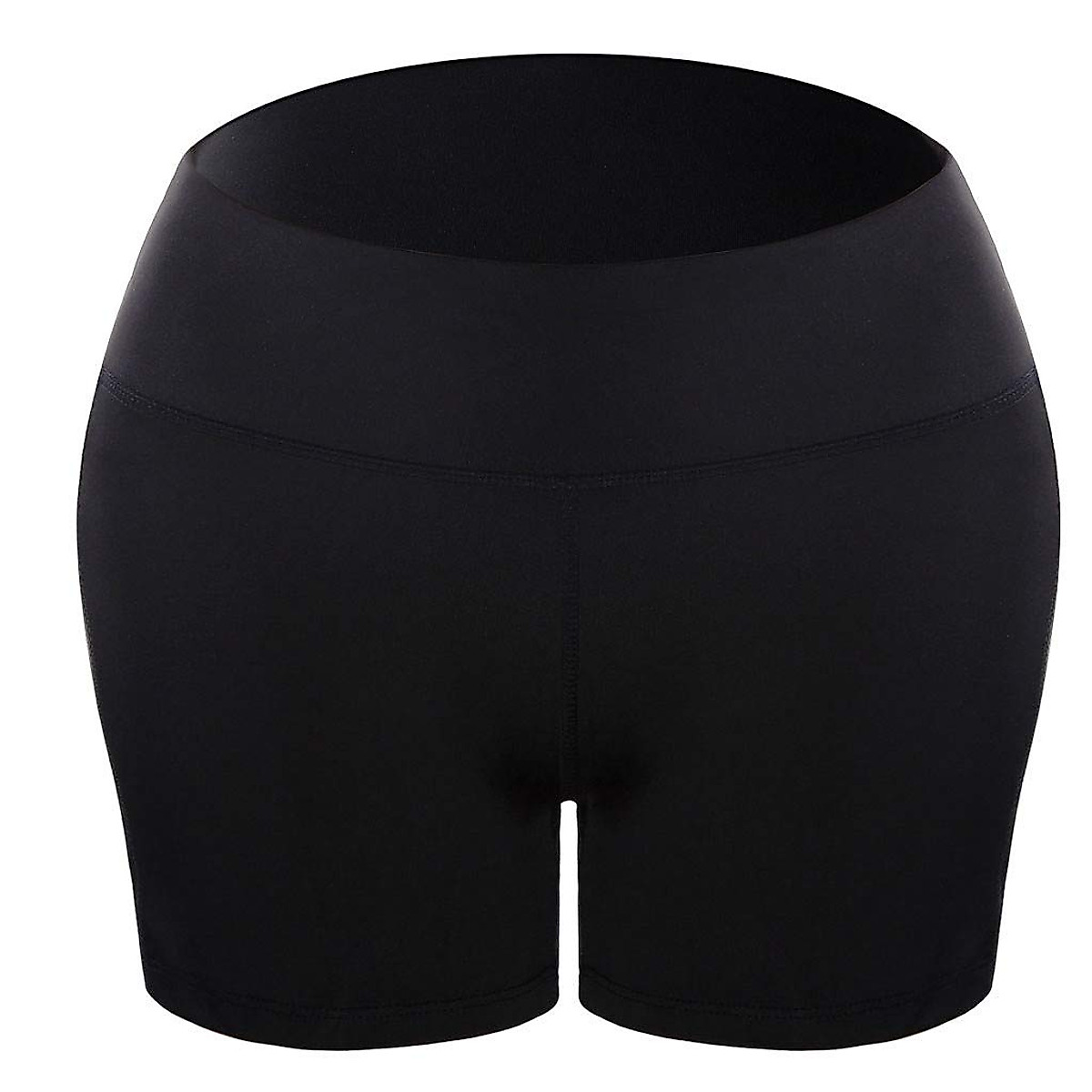 FONMA Women High Waist Shorts Yoga Pants Side Cell Phone Pockets Sports Leggings Pants Black