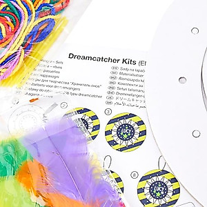 Baker Ross - EK3053 Dream Catcher Kit, Dreamcatchers for Kids to Make, Personalise and Display for Arts and Crafts Activities (Pack of 6), 23cm, Assorted 6 Pack