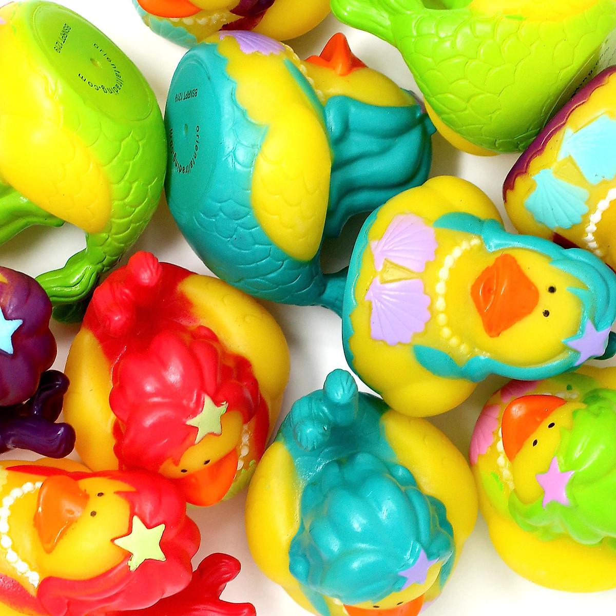 Mermaid Rubber Ducks 12 Mermaid Novelty Rubber Duckies for Mermaid Party Favors Mermaid Birthday Party Supplies Mermaid Baby Shower, Bath toys, Mermaid Goodie Bag Pinata Filler, Character Rubber Ducks