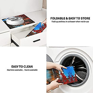 killarney national park Printed Drying Mat For Kitchen Ultra Absorbent Microfiber Dishes Drainer Mats Non-Slip Silicone Quick Dry Pad - 18 X 16inch