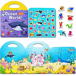 Stickers Book for Kids，3D Jelly Stickers，Reusable Stickers Book for Boys&Girls, 33pcs Reusable and Removable Stickers Kids Birthday Party Decorations for Wall Home Room