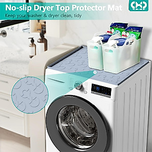 CMDZHF Washer and Dryer Covers for The Top 23.6 x 19.6'' Washer and Dryer Top Protector Mat Washing Machine Mat for Top of Washer Waterproof Dust Top Cover for Home Kitchen Laundry Room