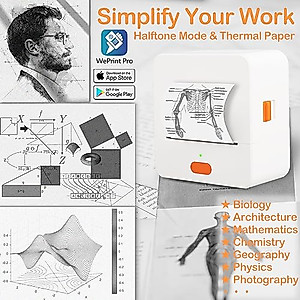 Lemketan Label Maker Machine, Portable Small Bluetooth Thermal Label Printer, Mini Printer Wireless Labeler for Small Business Tape Barcode Storage Mailing Office Home Compatible PC&Phones