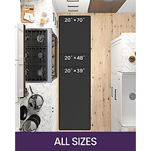 DEXI Kitchen Mat Cushioned Anti Fatigue, Non Slip Waterproof Comfort Standing Floor Rug for Kitchen, Office, Sink, Laundry, 39x20, Black