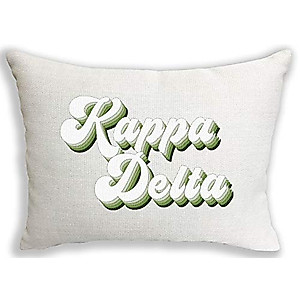 Sorority Shop Kappa Delta Pillow – Retro Design, 12" x 16" Lumbar Pillow Sorority