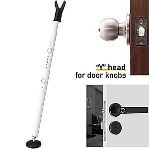 Door Stoppers Security 2 Pack, 1 1/4 Door Security Bar with Heavy Duty Bottom, Portable Hotel Door Lock Security for Travel, Bedroom, Apartment