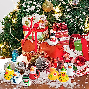 Haooryx 20Pcs Christmas Rubber Duckies Toys, Fancy Novelty Christmas Ducks Party Decorations for Kids Classroom Prizes Ducky Birthday Gift Xmas Winter Holiday Party Favors Goodie Bag Fillers