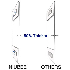 Niubee Acrylic Sign Holder 11 x 17 inches Wall Mount Sign Holders Clear Acrylic Frame with Double Sided Tape Clear Poster Frames Plastic Sign Holder for Office, Home, Restaurant, Vertical, 3 Pack