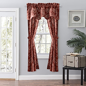 Ellis Curtain Lexington Leaf Scallop Valance, Brick