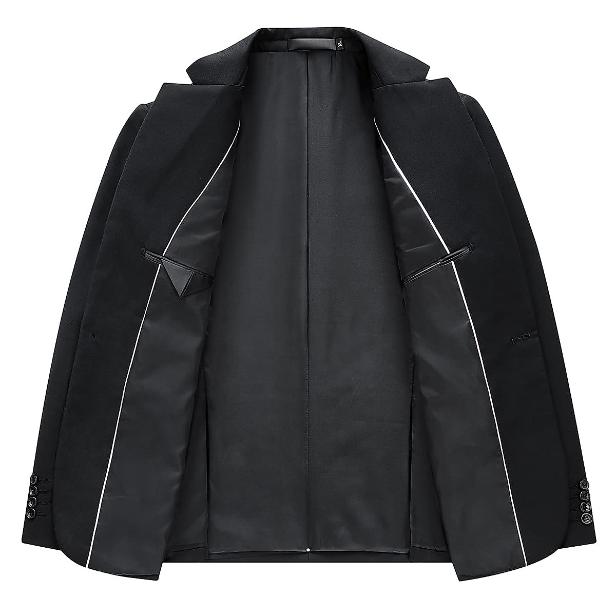 Men's Casual Slim Fit Suit Blazer Jacket One Button Lightweight Sport Coats Formal Dress Daily Business Suit Jacket Black